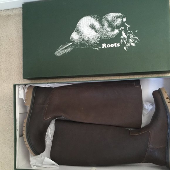 Roots | Shoes | Roots Brown Leather New In Box Knee High Boots | Poshmark